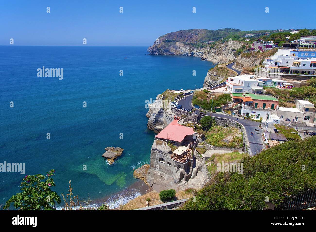 View on the picturesque coast of Sant'Angelo, Ischia Island, Italy ...