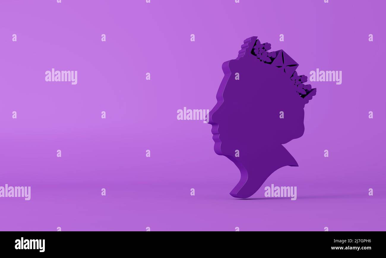 Side profile of her majesty Queen Elizabeth. 3D Rendering Stock Photo ...