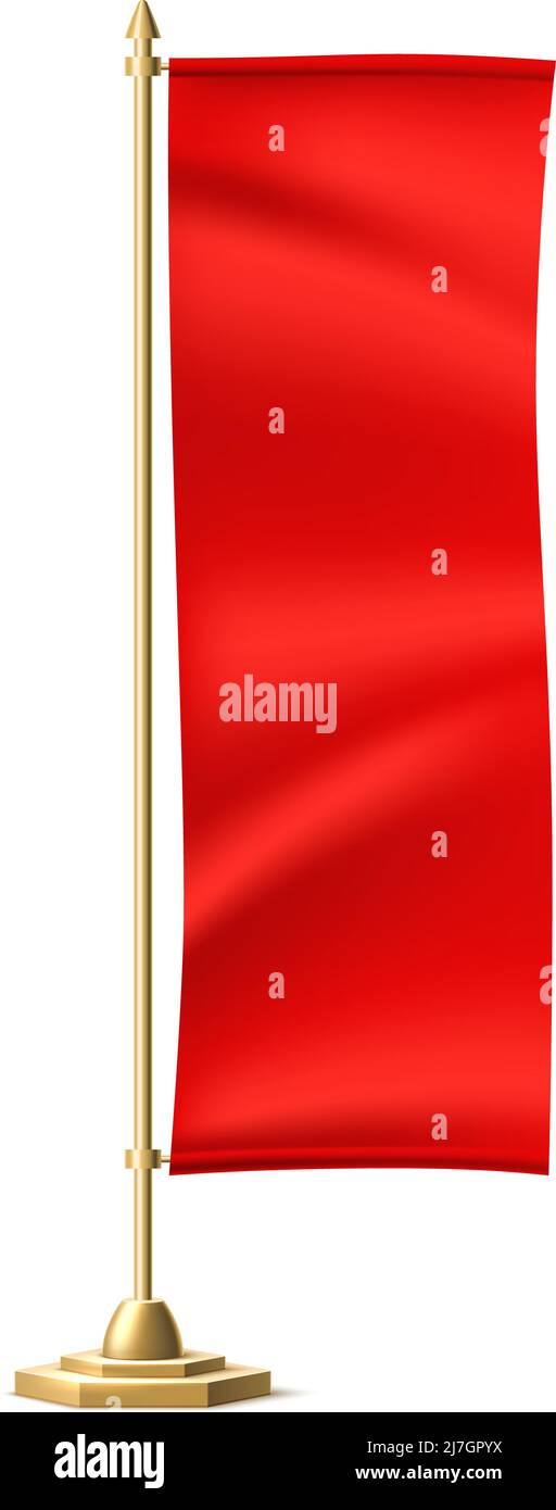 Long vertical red banner. Realistic classic flag Stock Vector Image ...