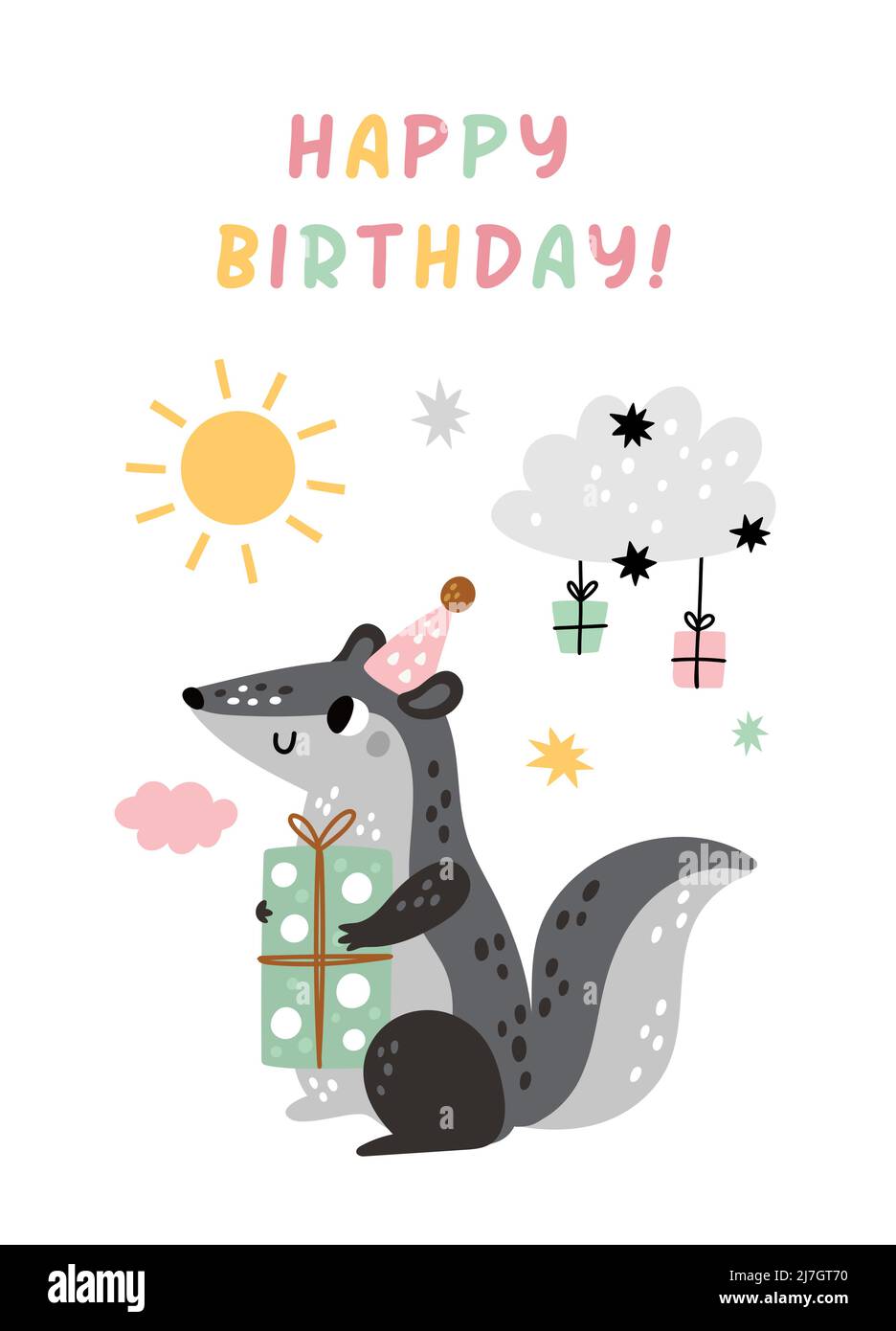 Happy Birthday Card Forest Animals