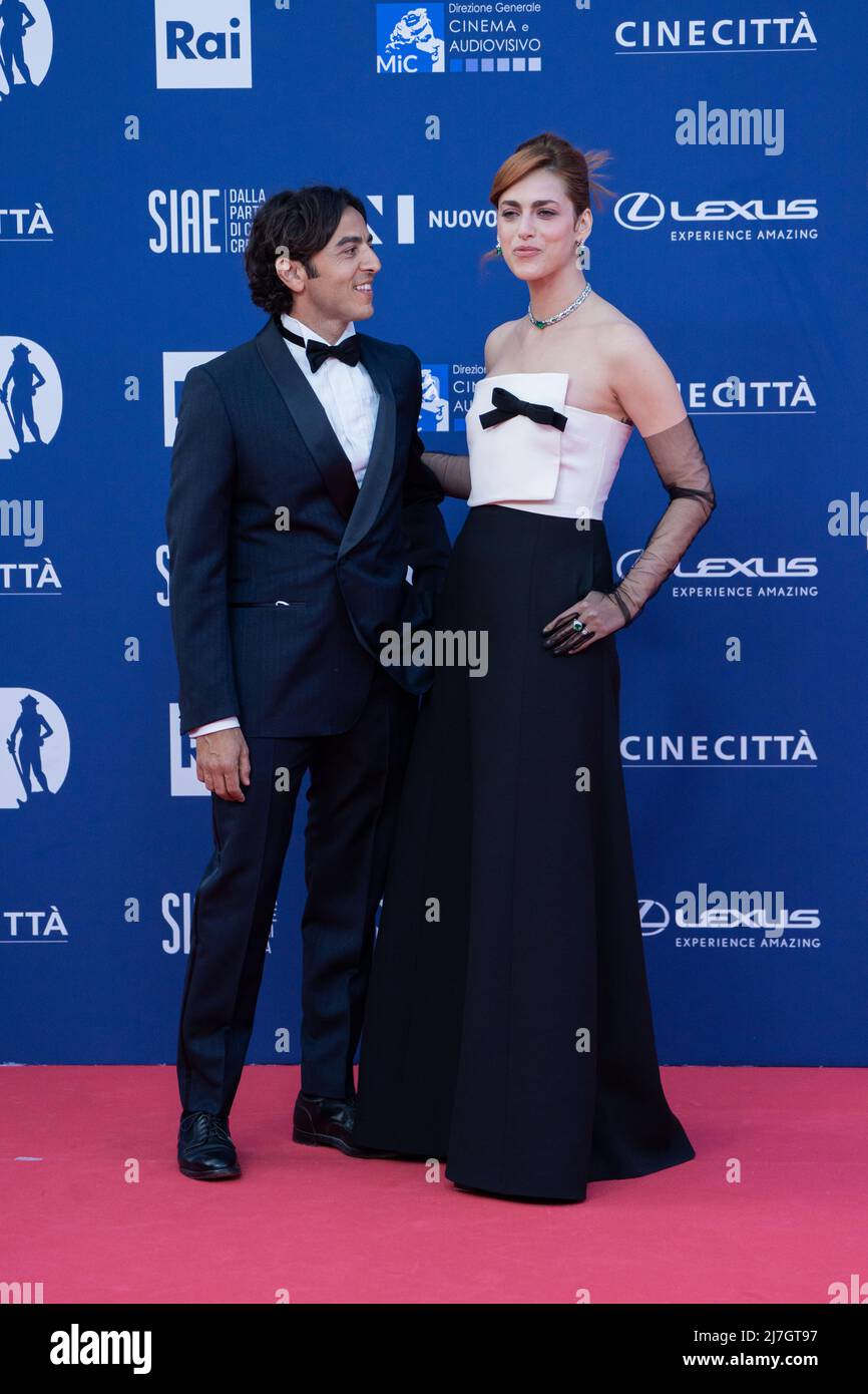 Rome, Italy, May 3, 2022 - Miriam Leone with husband Paolo Carullo ...