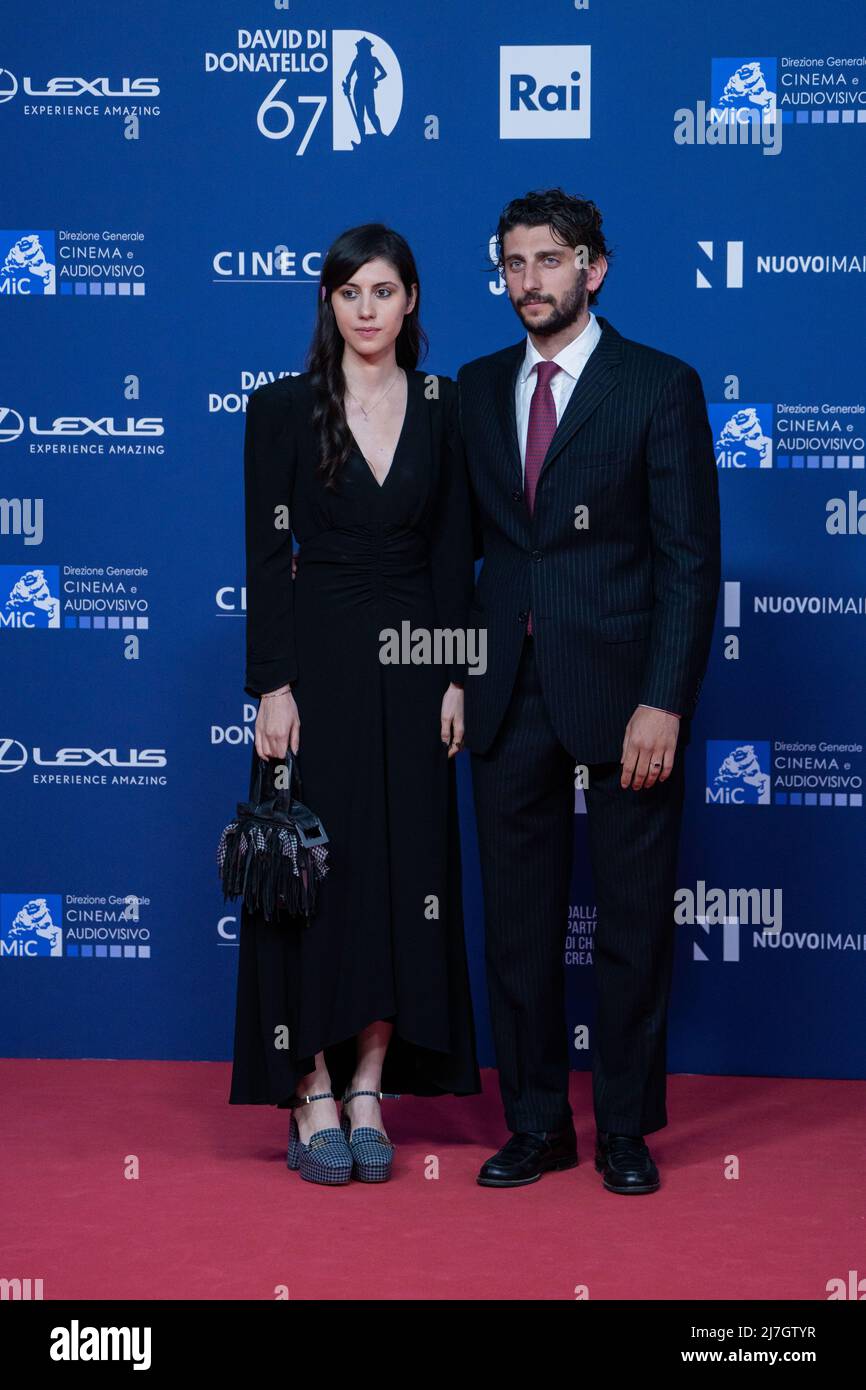 Rome, Italy, May 3, 2022 - Pietro Castellitto with his sister Maria ...