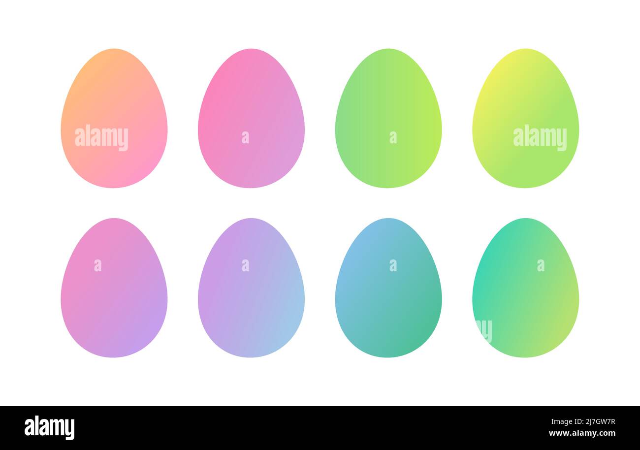 Easter eggs pastel colorful set of icons. Gradient Easter eggs vector illustration Stock Vector ...