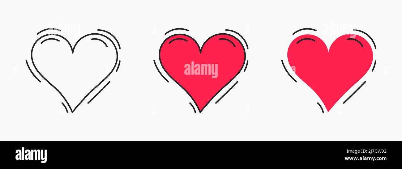 Beating hearts icons set. Vector illustration Stock Vector Image & Art ...