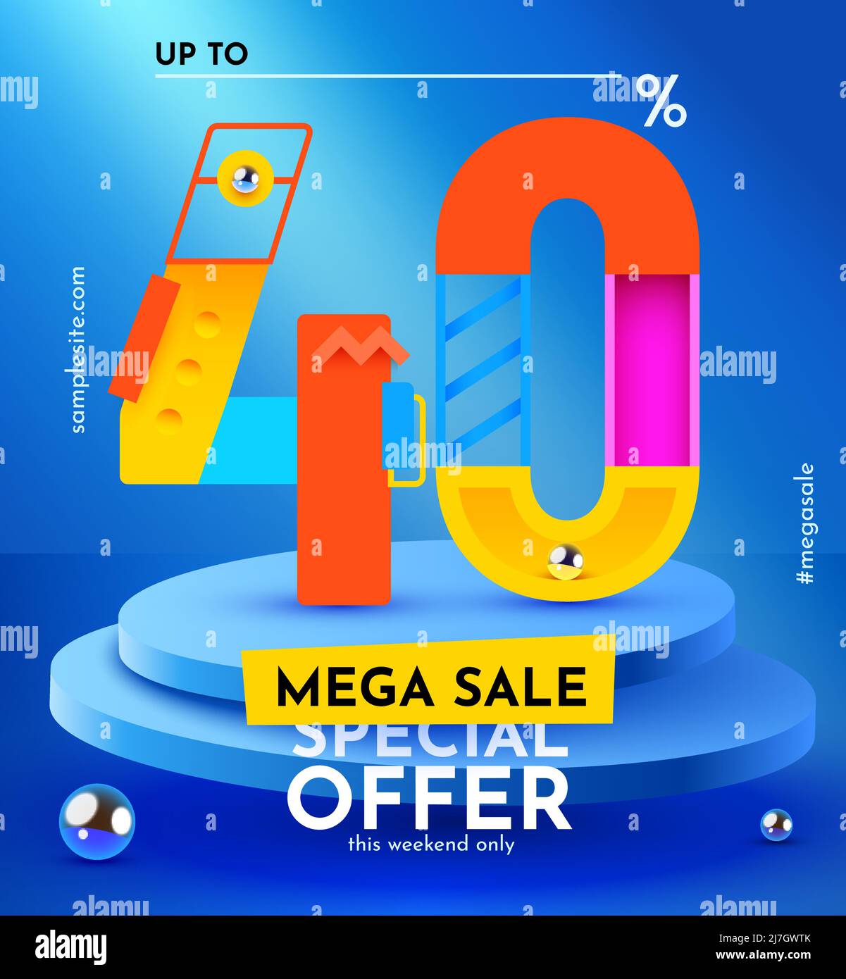 40 percent Off. Discount creative composition. Sale symbol with ...