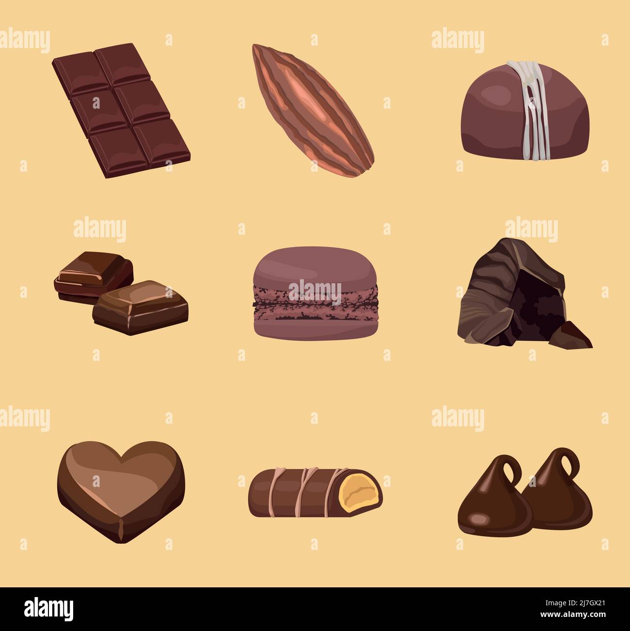 nine chocolate candies Stock Vector Image & Art - Alamy