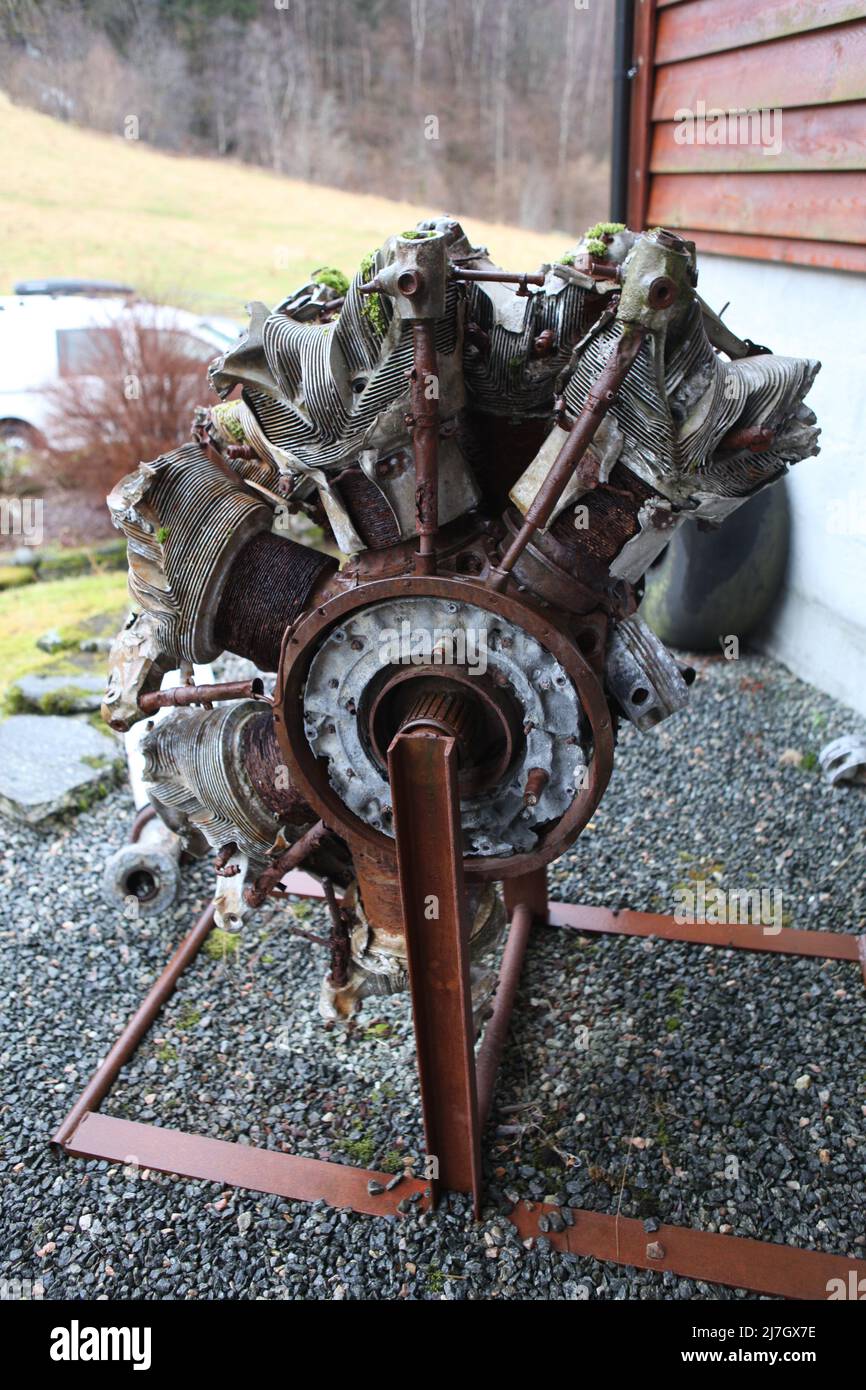 Bristol Beaufighter engine, Naustdal war museum, Norway Stock Photo - Alamy
