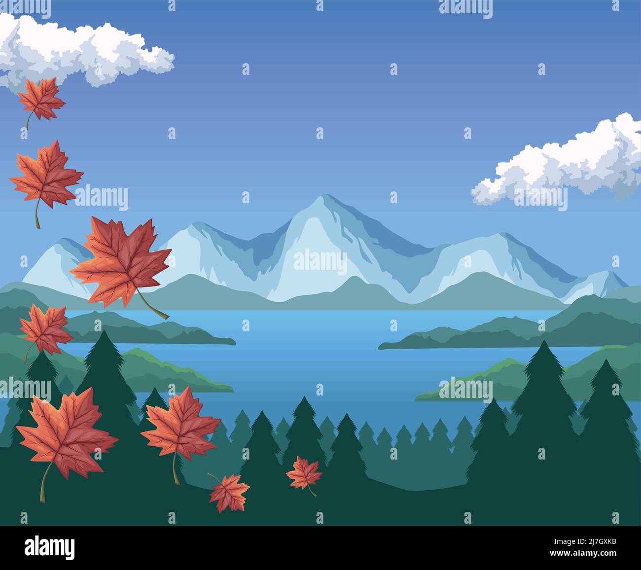 Hiking canadian wilderness Stock Vector Images - Alamy