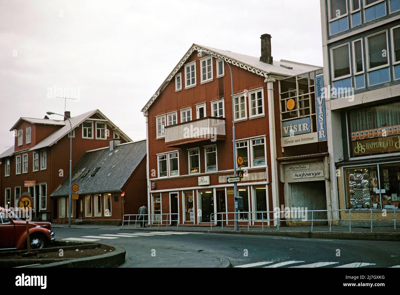 Shops historic buildings downtown, Reykjavík, Iceland 1972 Stock Photo ...