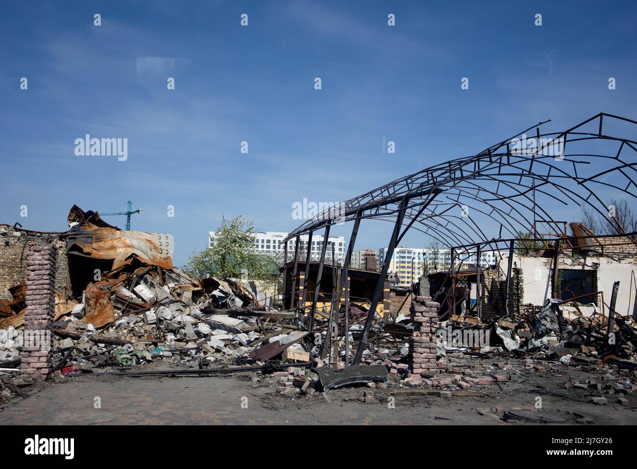 Bucha, Ukraine. 06th May, 2022. Residential areas in Bucha seen ...