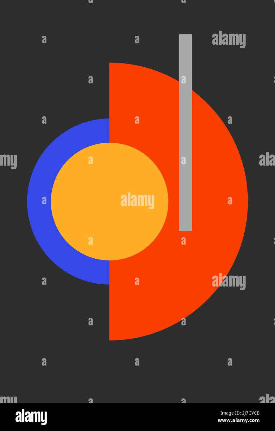 Geometric shapes, with soft shapes. Contrasting colors, graphic design ...