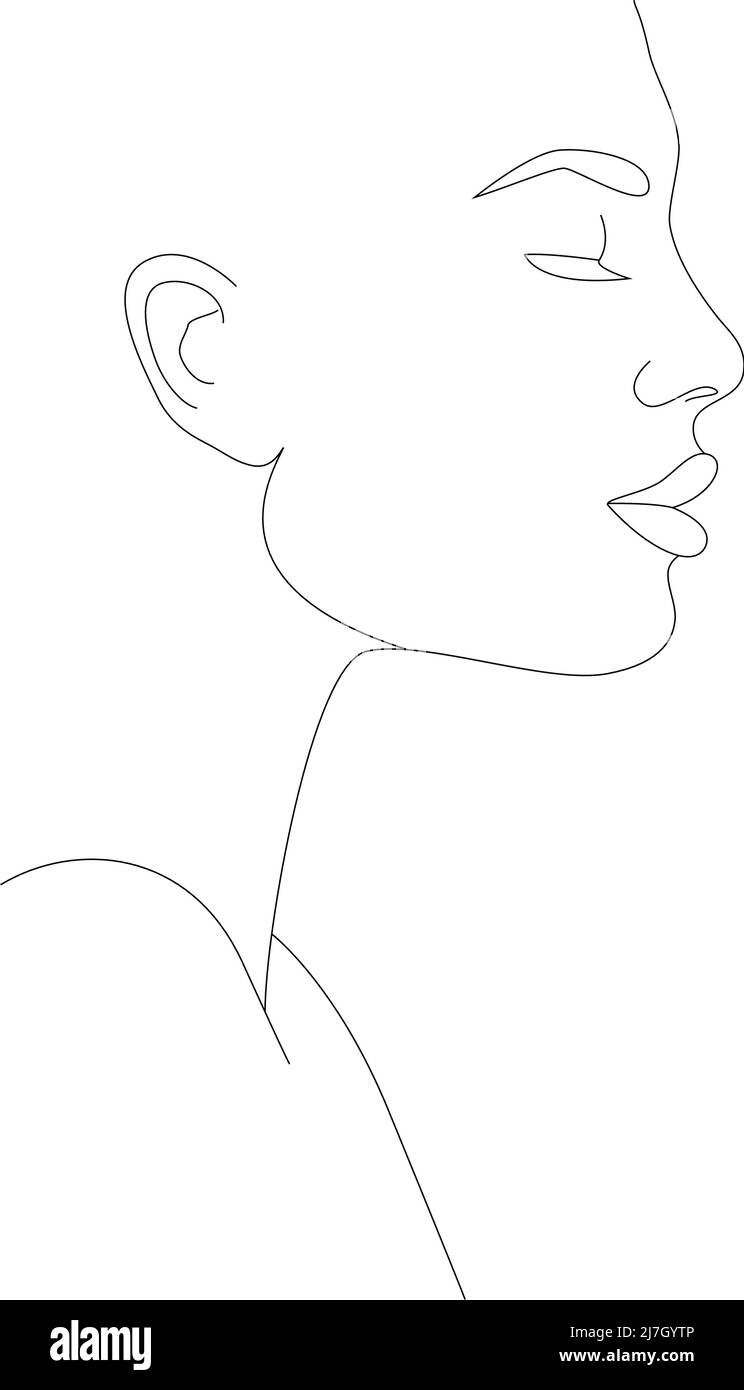 Portrait of a woman in one line. Creative Composition in a Modern ...