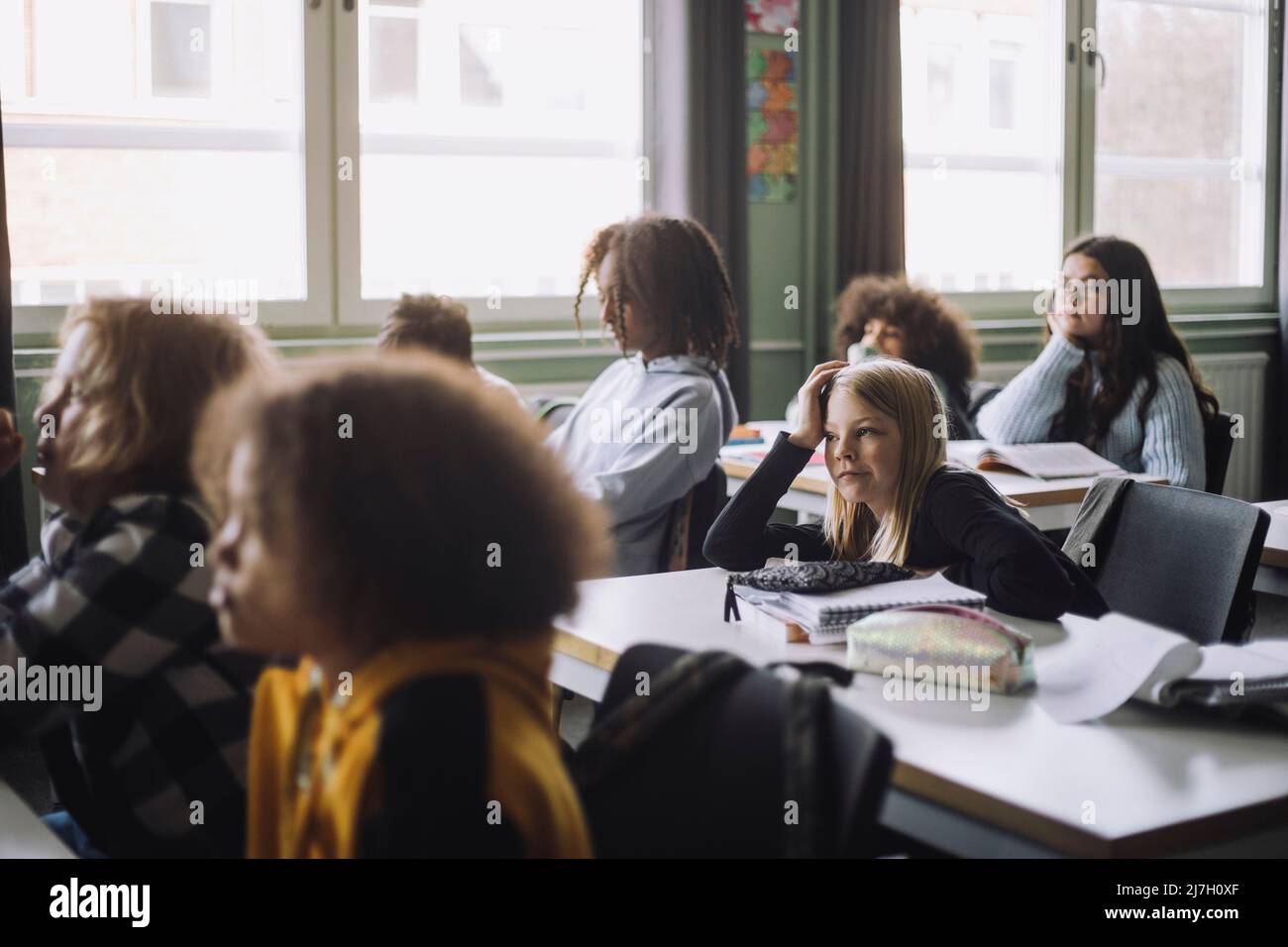 Bored student leaning back hi-res stock photography and images - Alamy