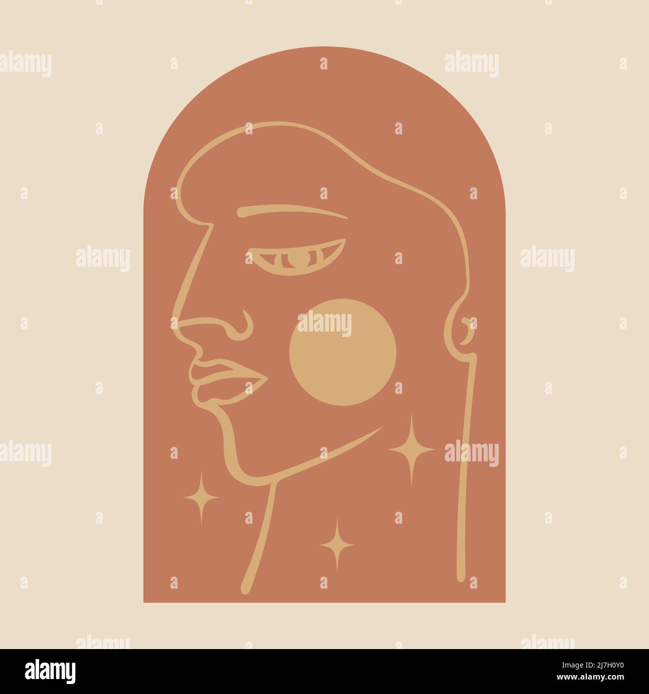 One line drawing man face, abstract trendy style Stock Vector Image ...