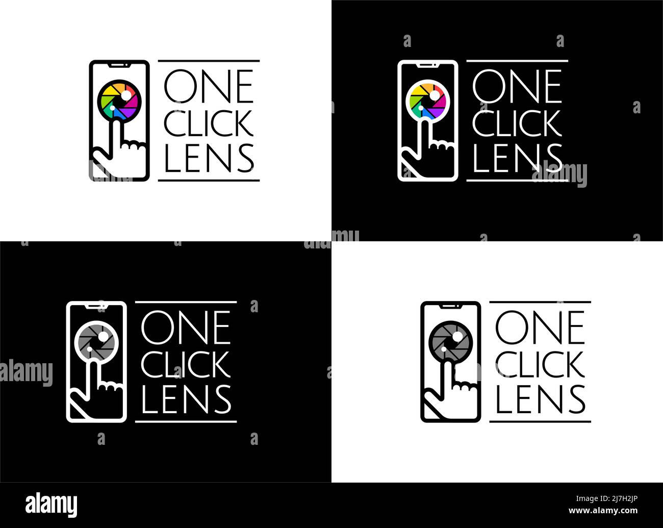 One Click Logo Stock Vector Image & Art - Alamy