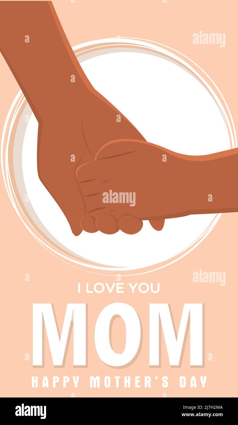Isolated mom and baby hands vector illustration Stock Vector Image ...