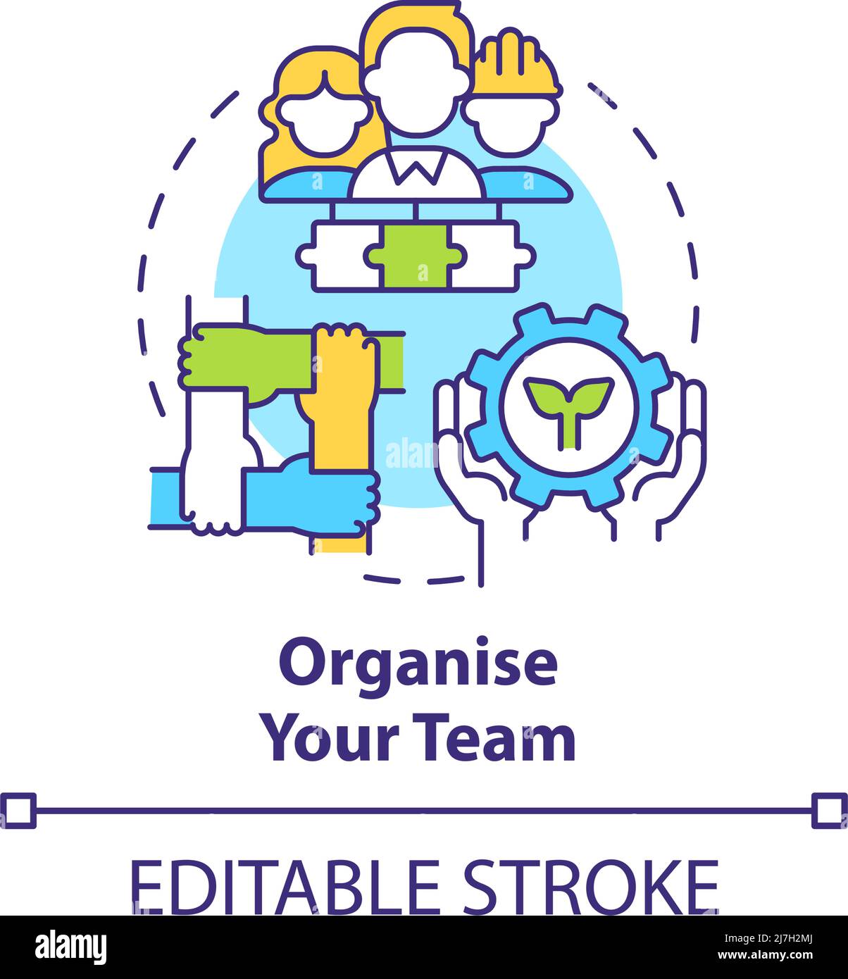 Organize your team concept icon Stock Vector Image & Art - Alamy