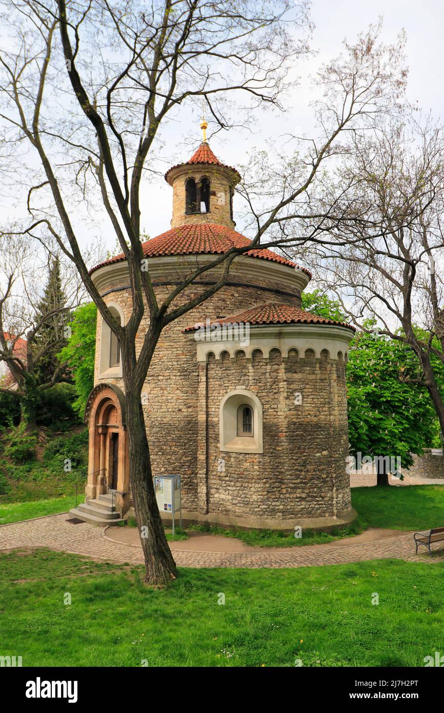 Rotunda of St Martin in Prague in spring day. Vysehrad. Unesco czech ...