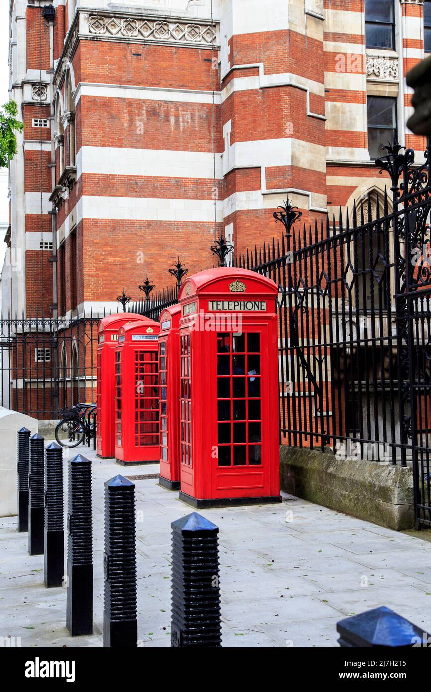 LONDON, GREAT BRITAIN - MAY 9, 2014: These are the famous red telephone ...