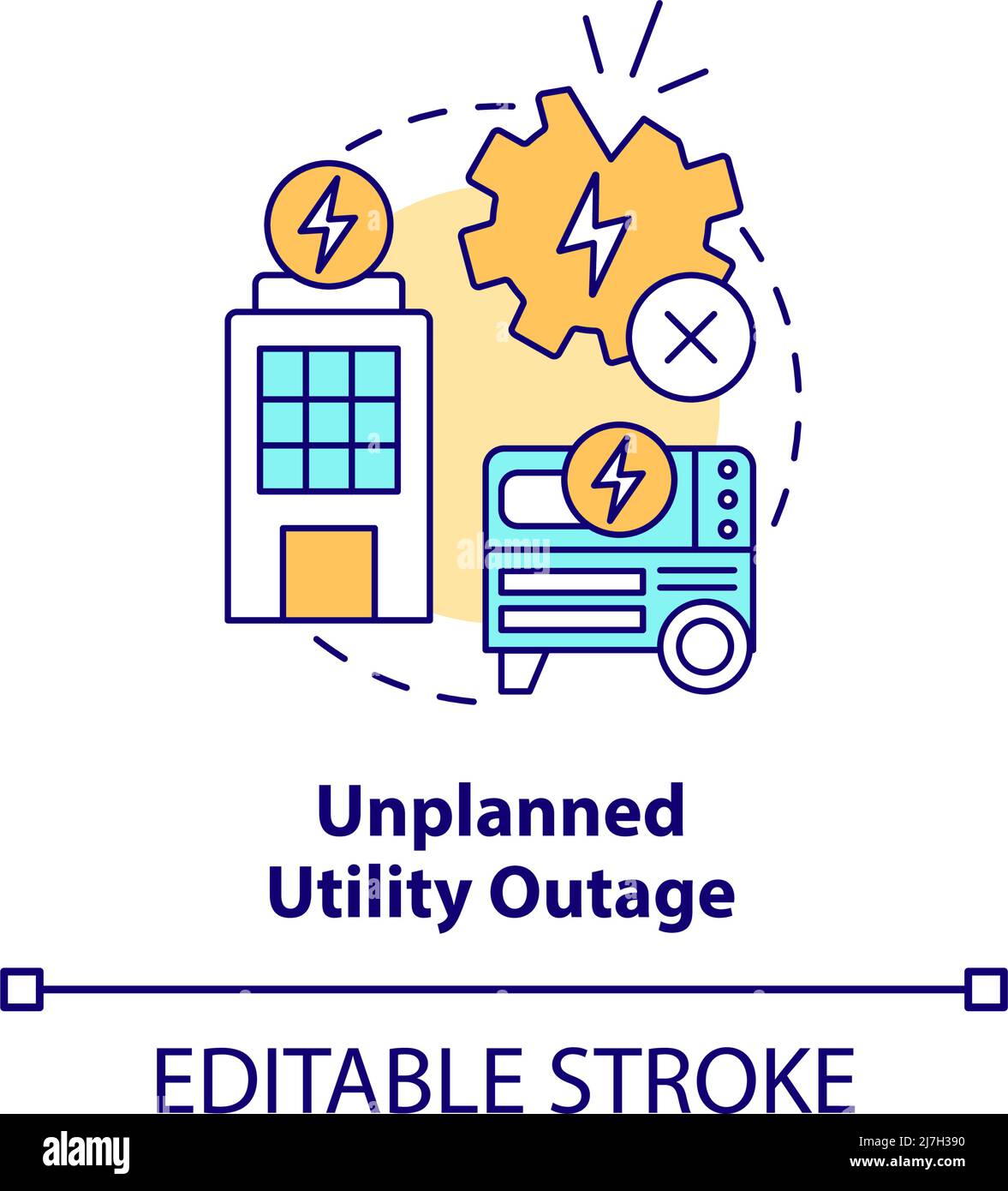 Unplanned utility outage concept icon Stock Vector Image & Art - Alamy