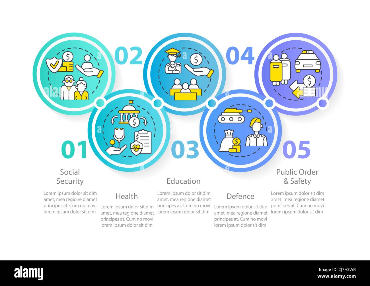 Budget expenditures circle infographic template Stock Vector Image ...