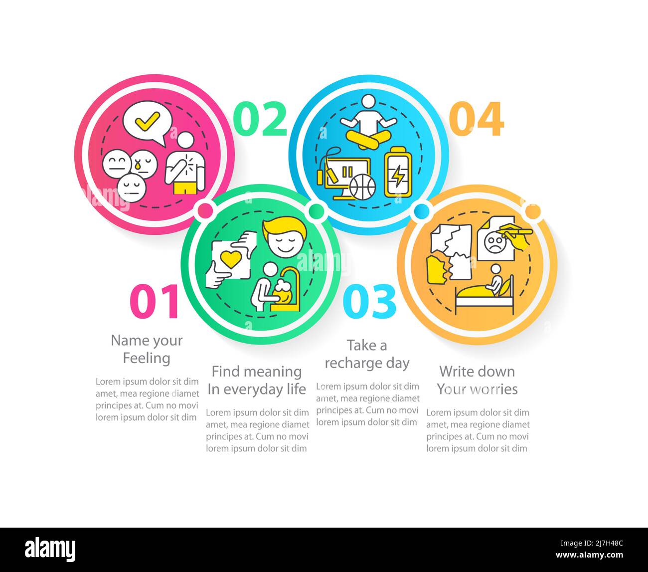 Improving mental health circle infographic template Stock Vector Image ...