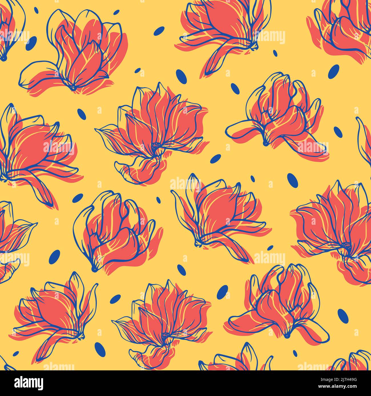 Magnolia flower pattern hi-res stock photography and images - Alamy