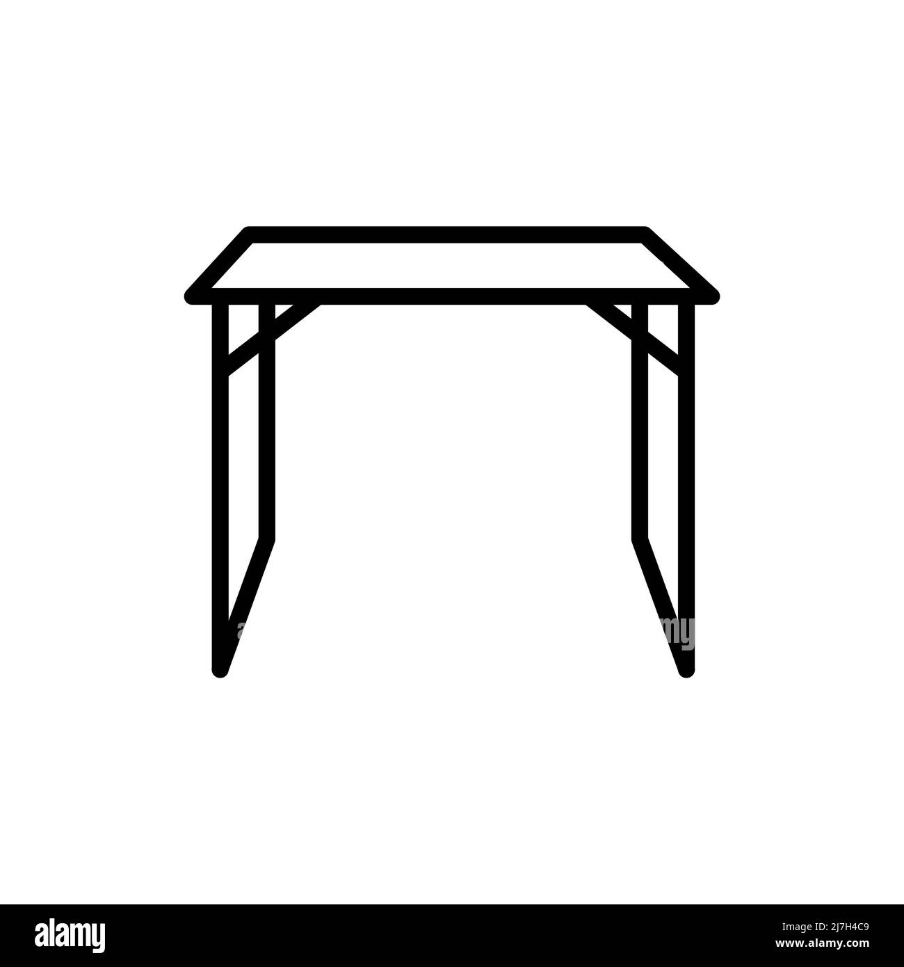 Fortable table line color icon. Isolated vector element. Outline ...