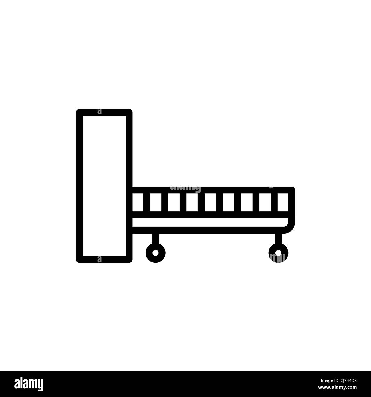 Bed folding line color icon. Outline pictogram for web page, mobile app ...
