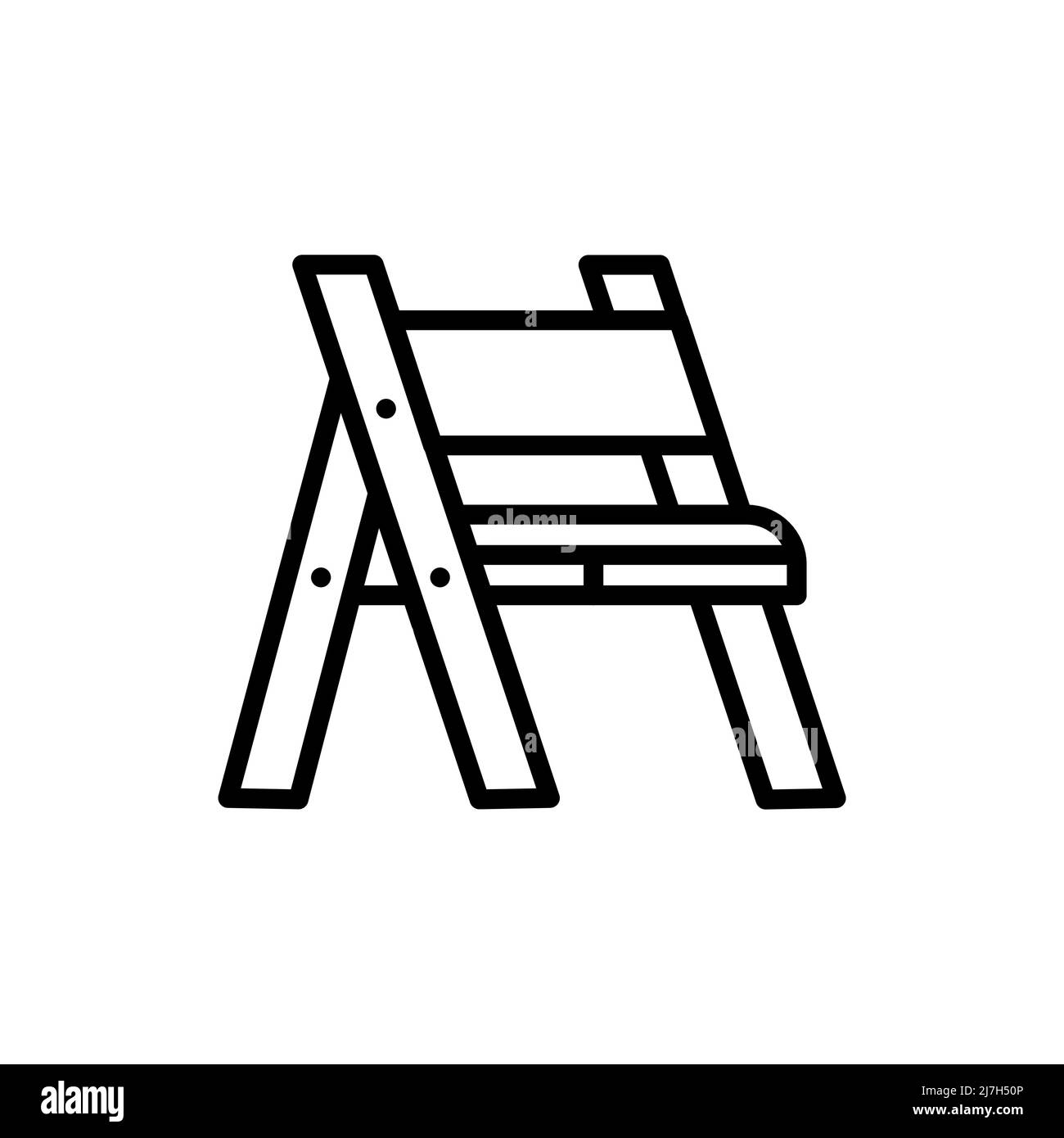 Outdoor wood portable chair line color icon. Outline pictogram for web ...