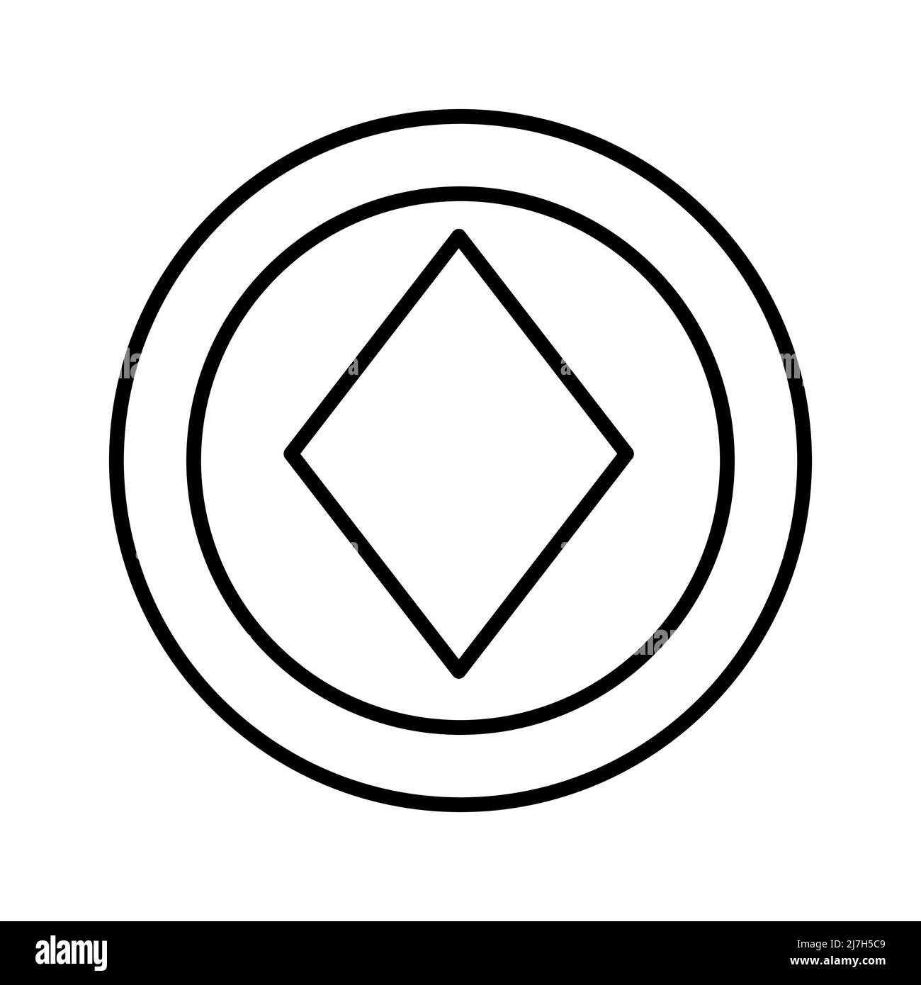 Icon Diamond Slot Machine line, editable stroke. Gambling symbol ...