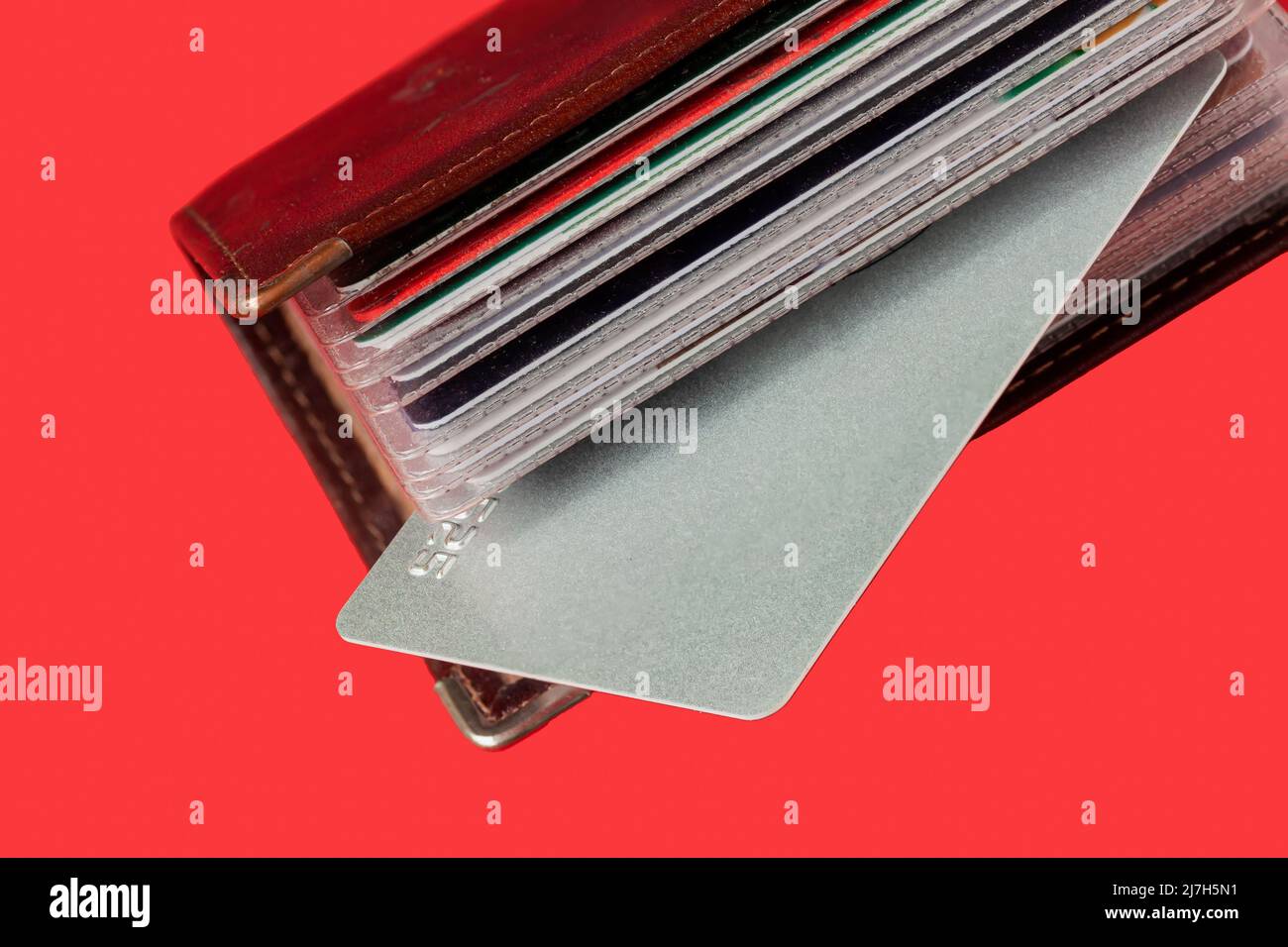 Abstract background with plastic Bank oder Business cards in wallet ...