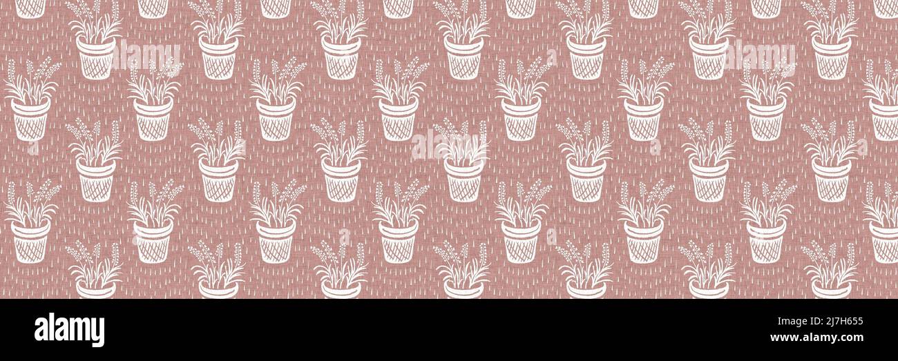 Gender neutral floral flower seamless raster border. Simple whimsical 2 ...