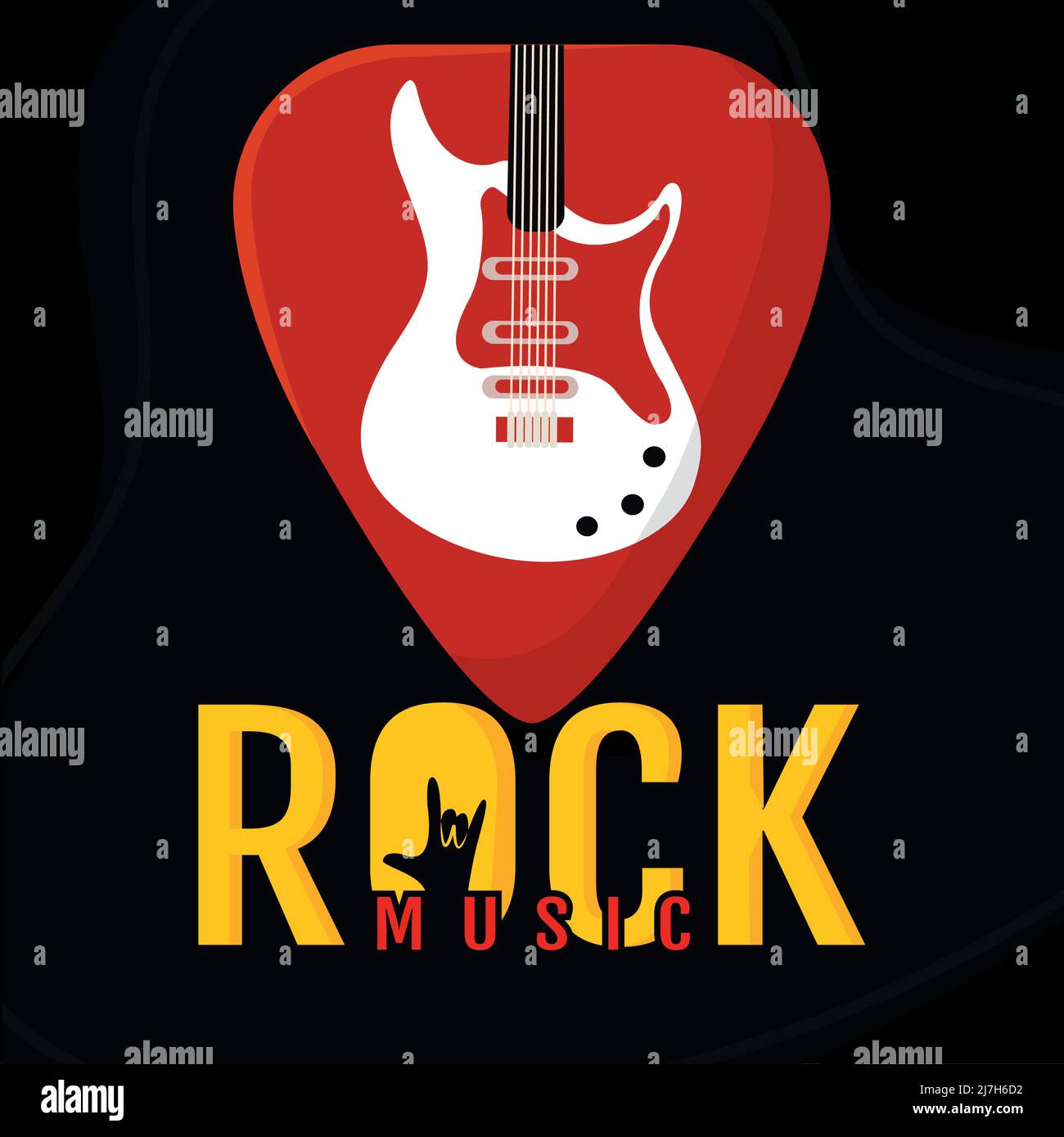 Isolated guitar rock music vector illustration Stock Vector Image & Art ...