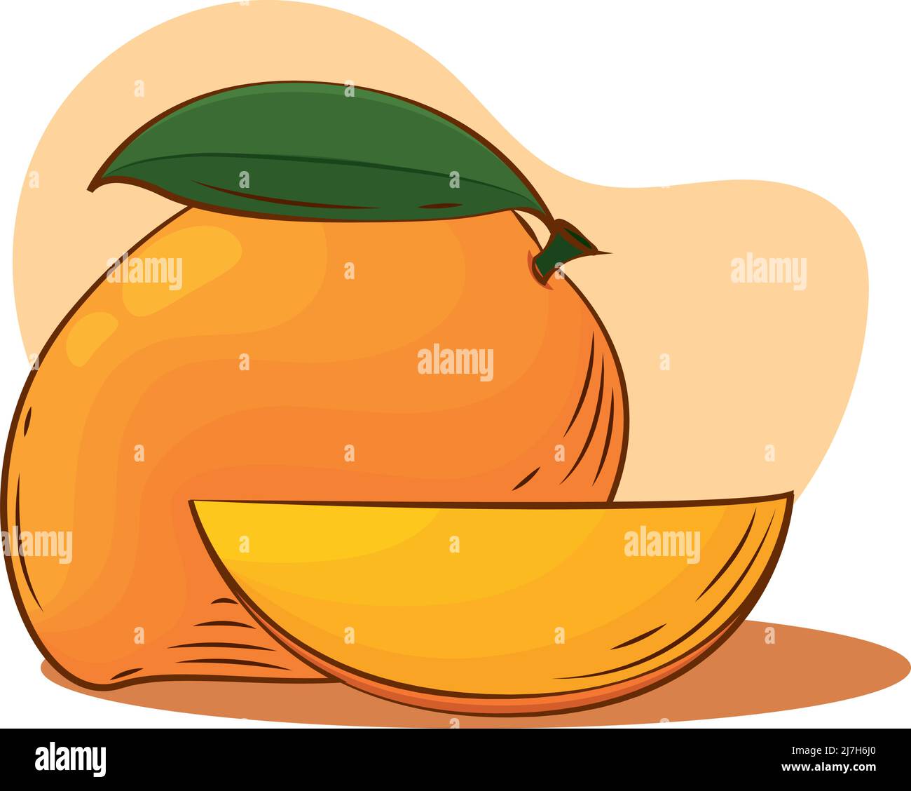 Isolated mango color sketch vector illustation Stock Vector Image & Art ...