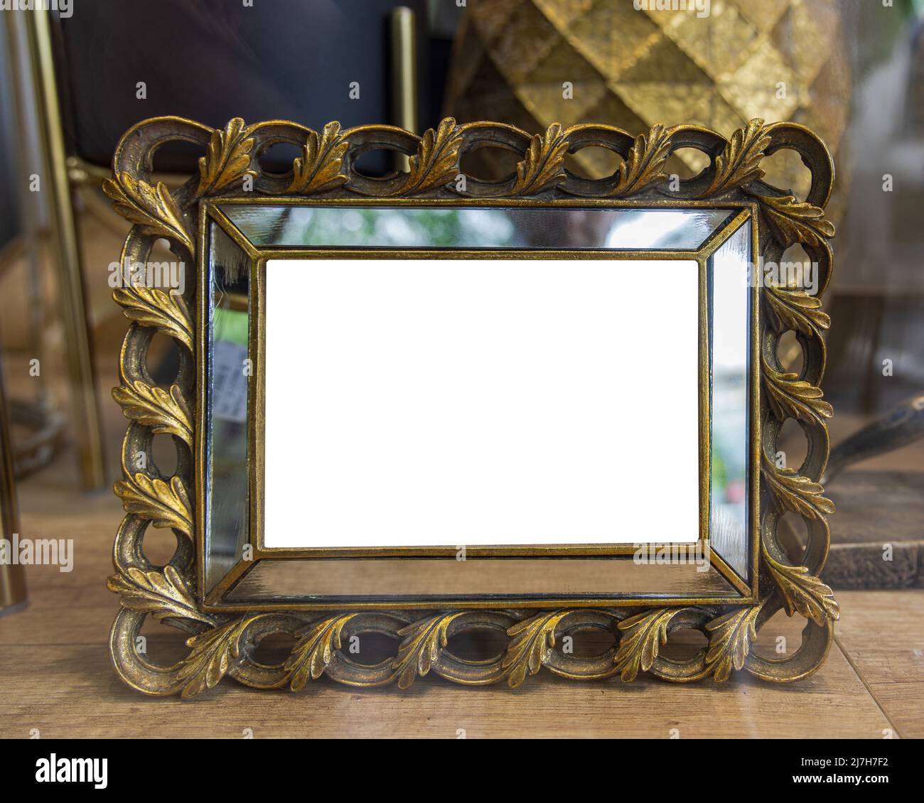 Small Old Gold Luxury Horizontal Picture Frame Stock Photo - Alamy