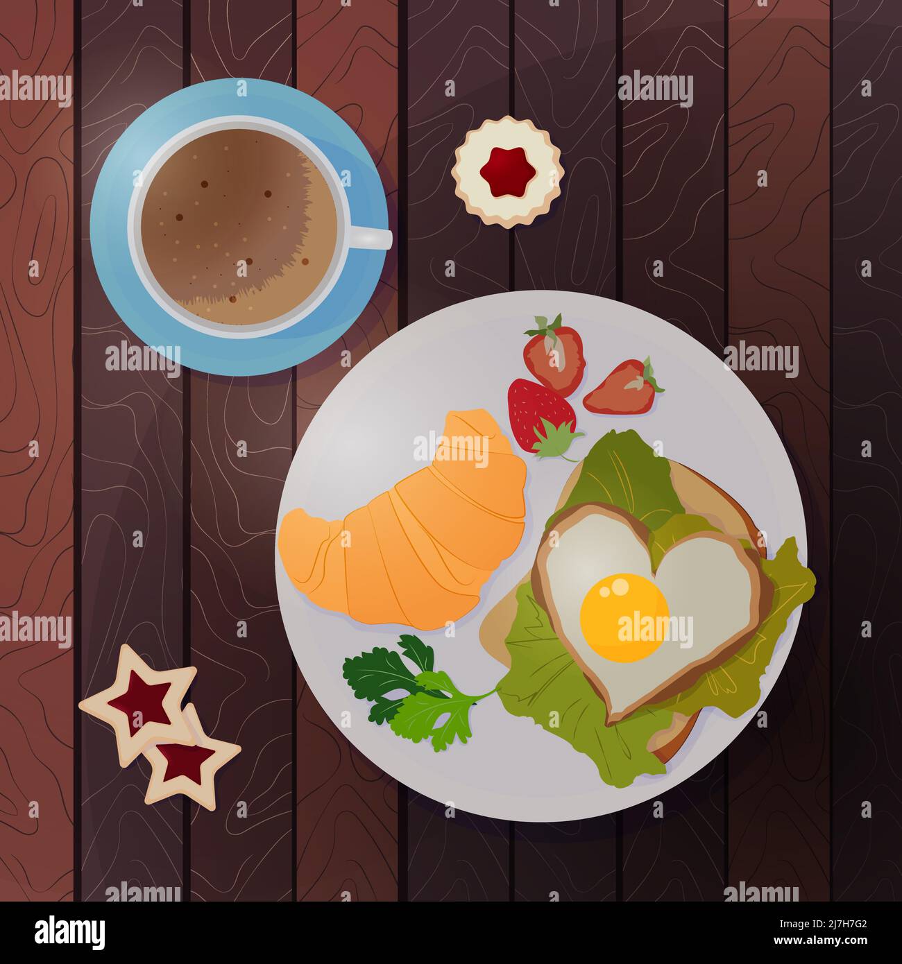 Croissant coffee breakfast Stock Vector Images - Alamy