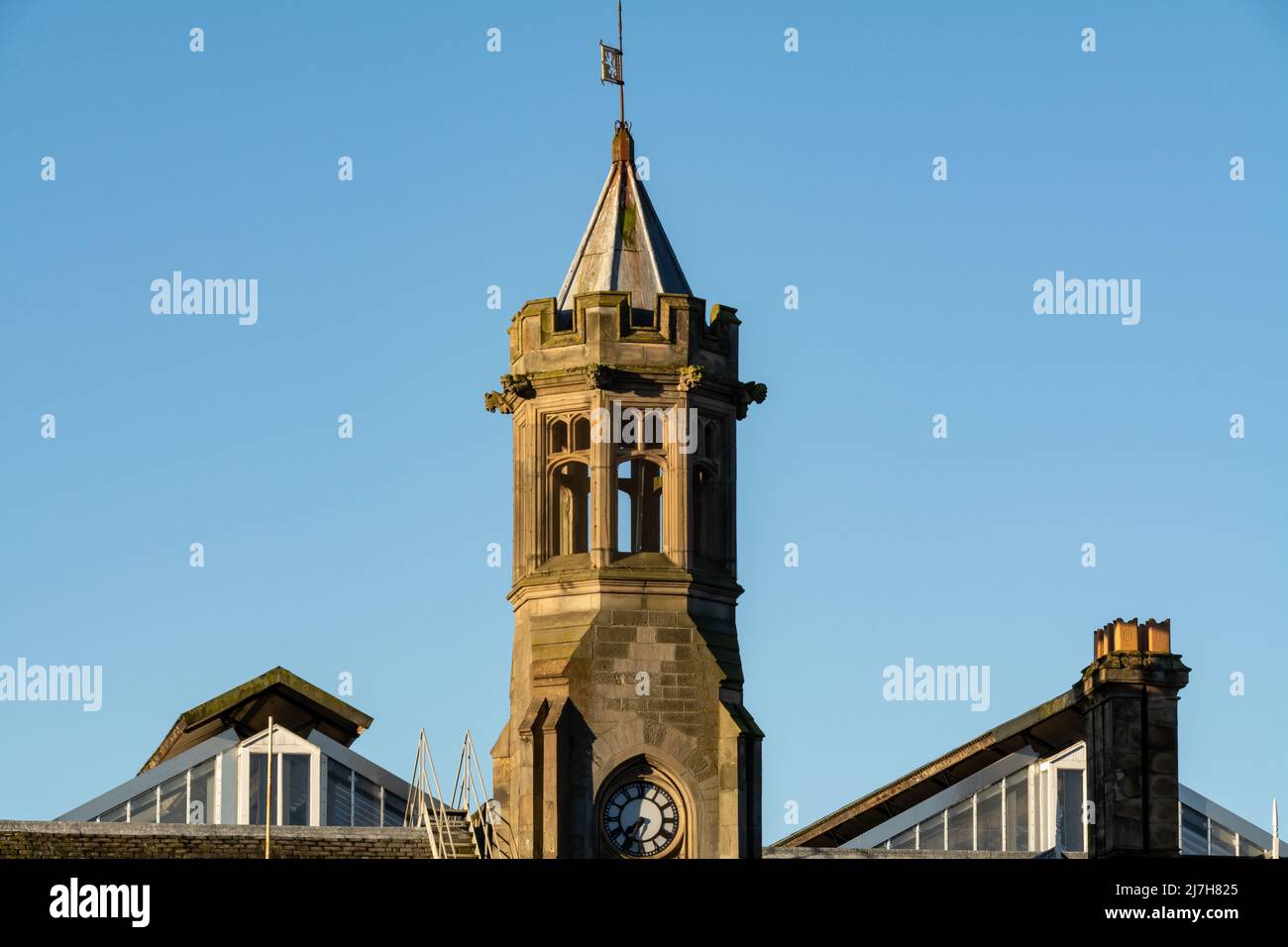 Architectural detail of the clock tower on the roof of the Carlisle ...