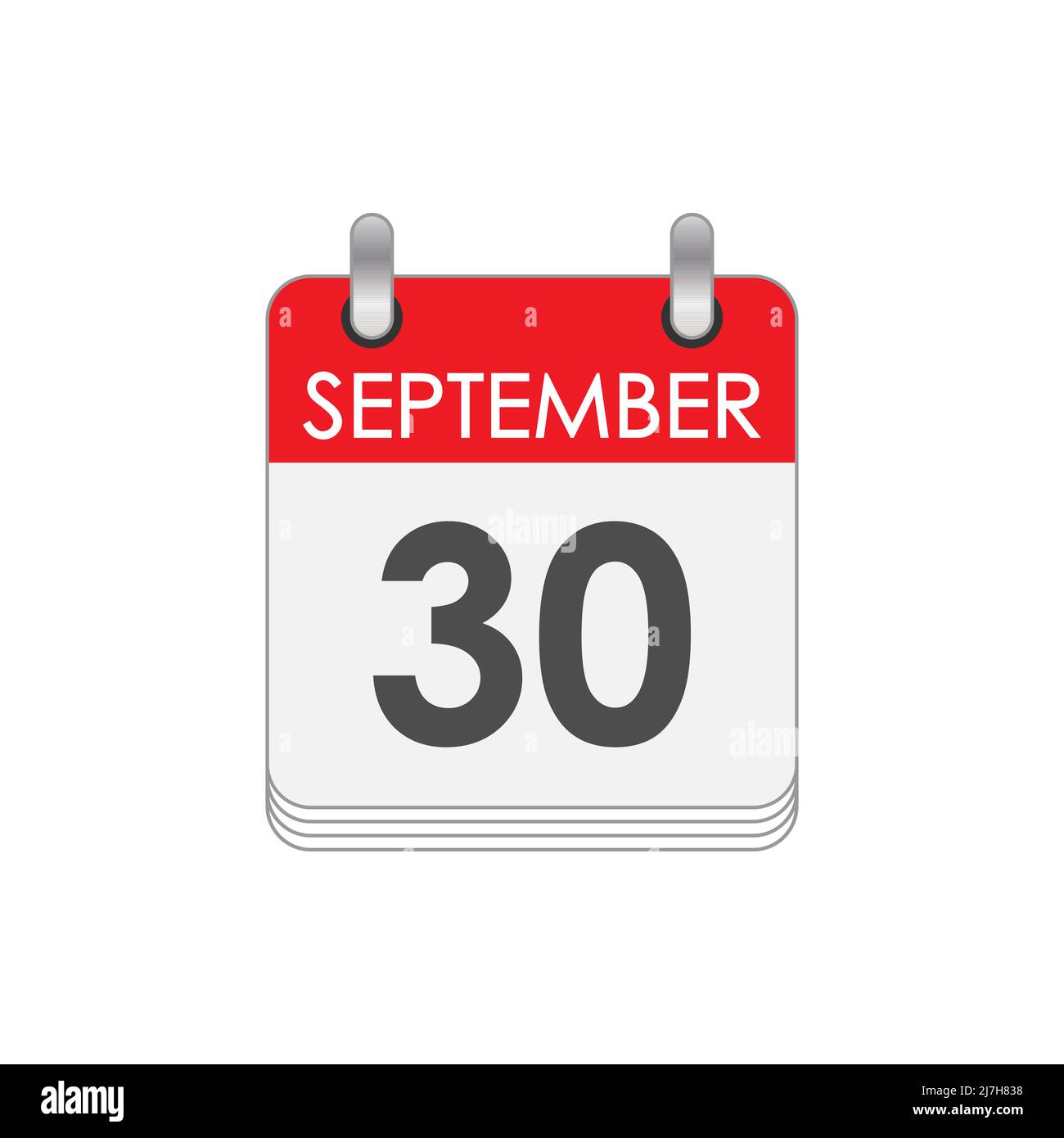 SEPTEMBER 30. A leaf of the flip calendar with the date of SEPTEMBER 30 ...