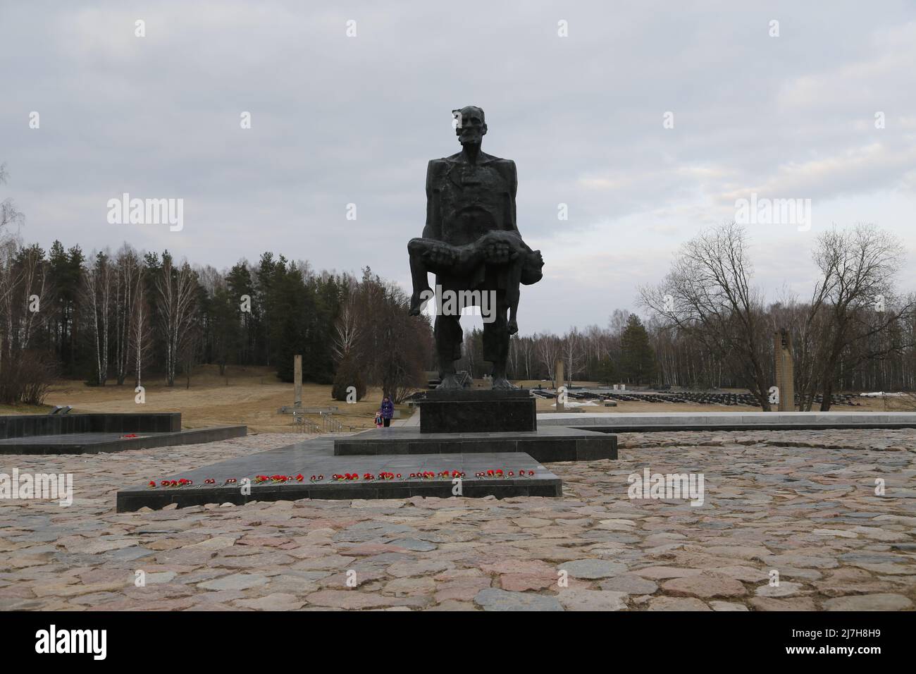 Statue in Khatyn Memorial Complex in Khatyn, Belarus, where a massacre ...
