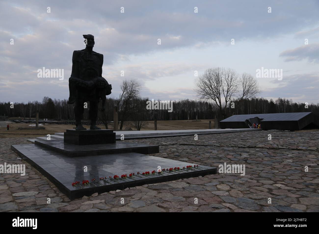 Statue in Khatyn Memorial Complex in Khatyn, Belarus, where a massacre ...