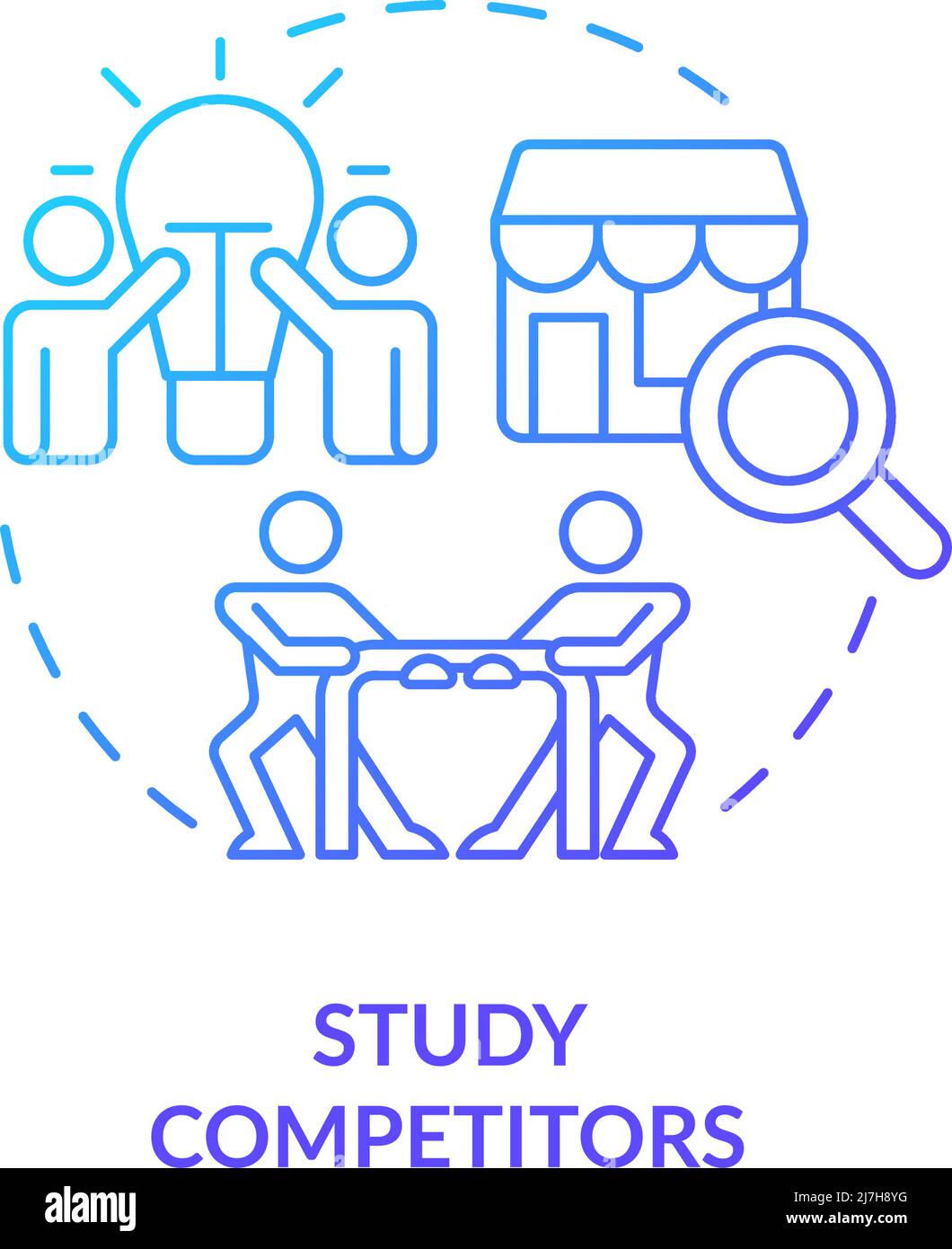 Study competitors blue gradient concept icon Stock Vector Image & Art ...