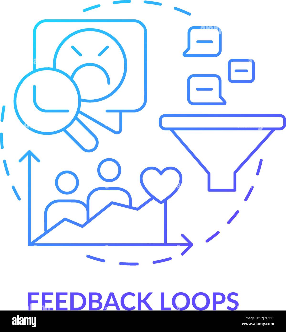 Feedback loops blue gradient concept icon Stock Vector Image & Art - Alamy