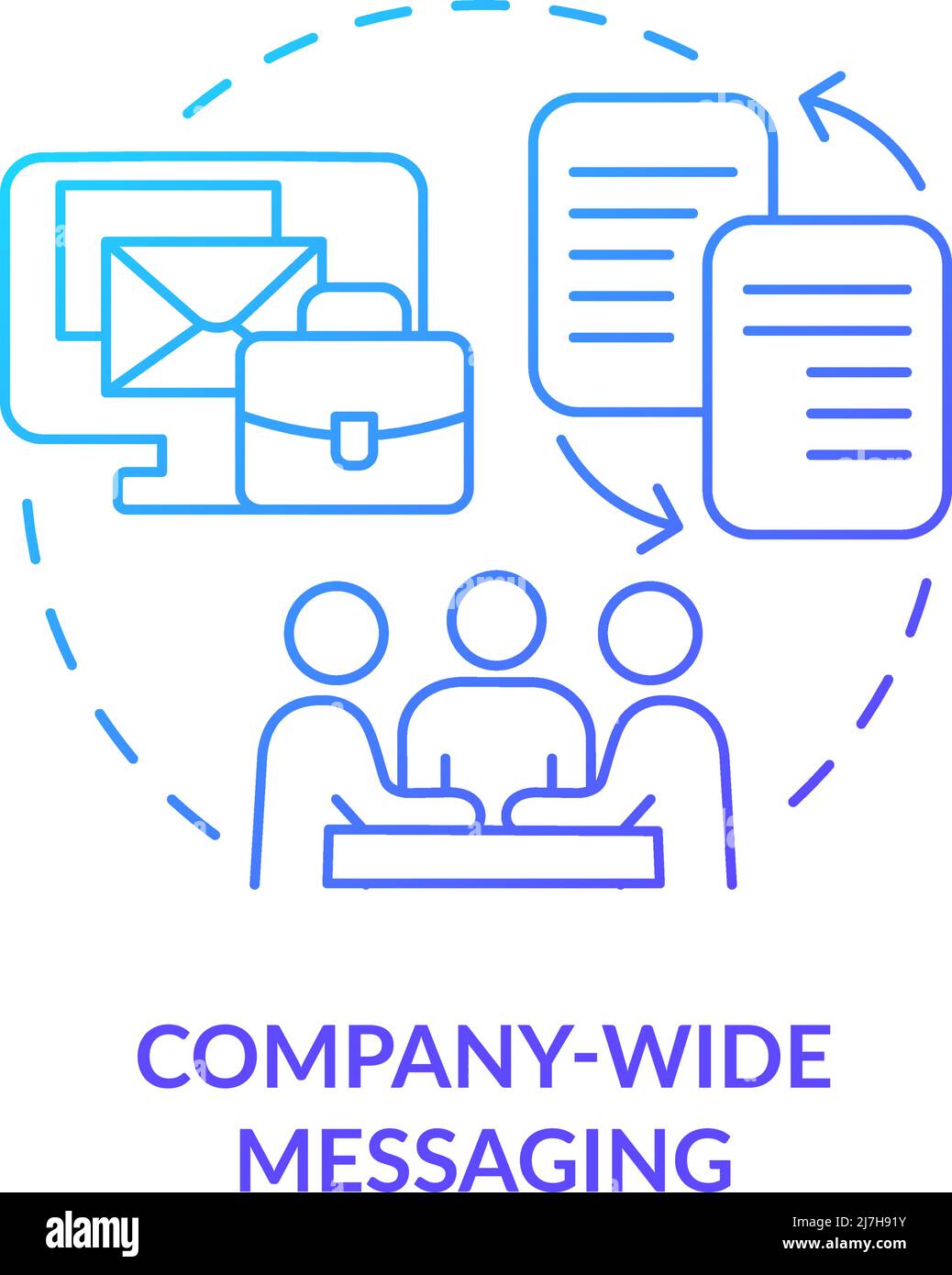 Company wide messaging blue gradient concept icon Stock Vector Image ...