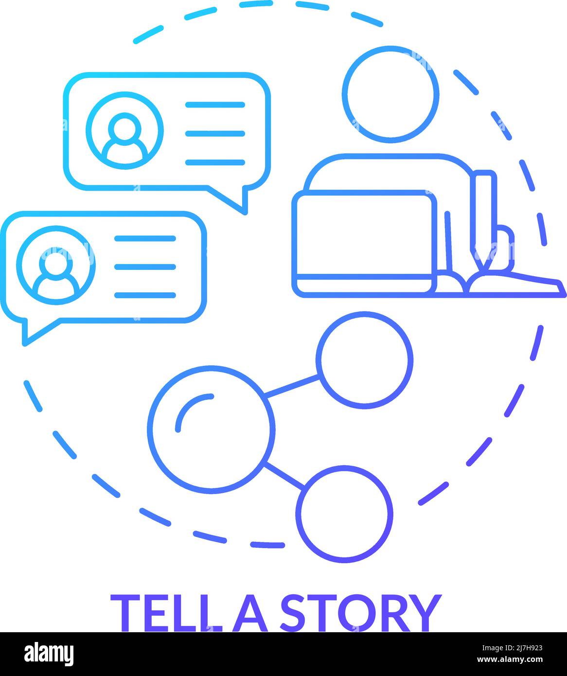Tell story blue gradient concept icon Stock Vector Image & Art - Alamy