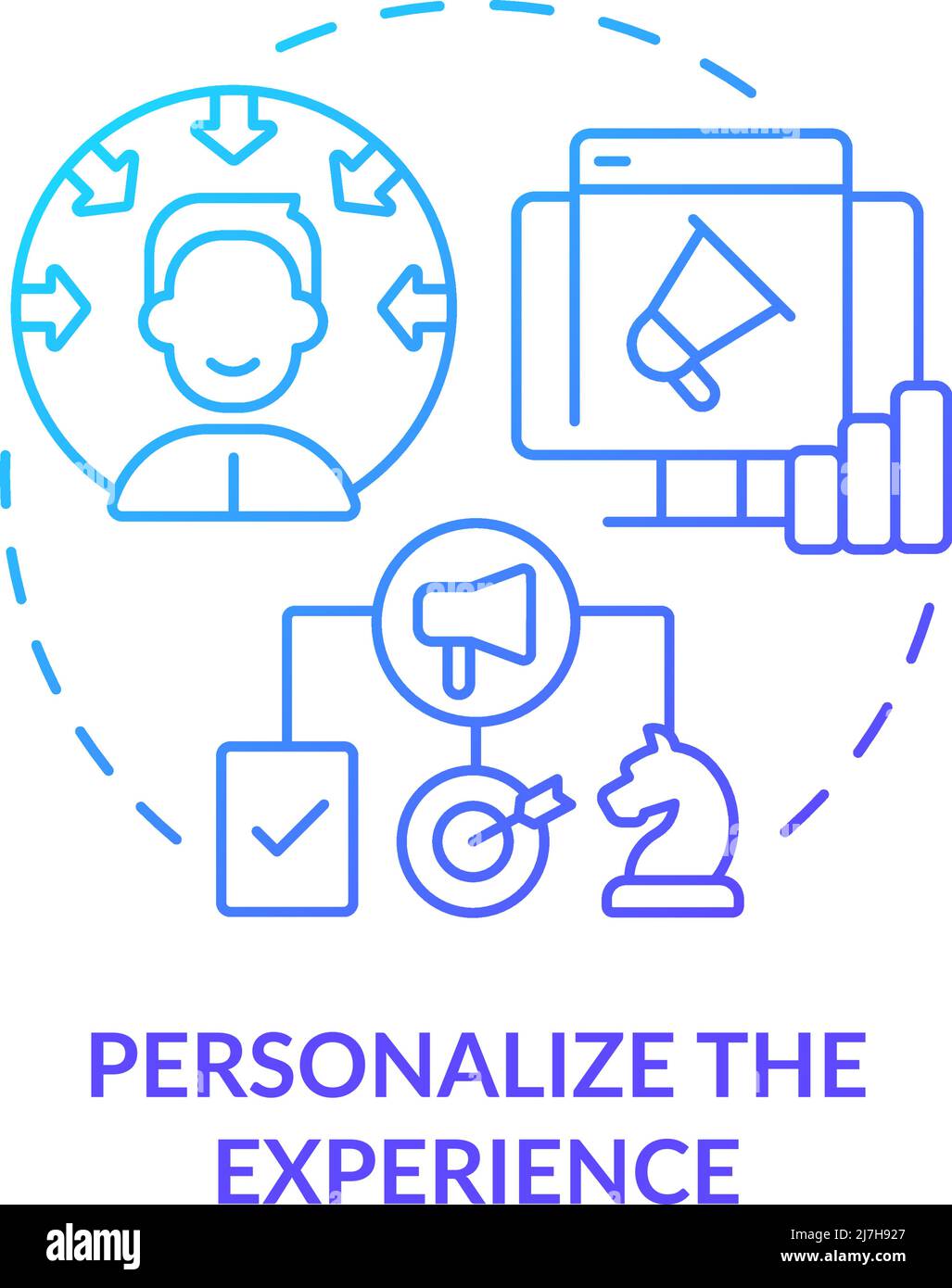 Personalize experience blue gradient concept icon Stock Vector Image ...