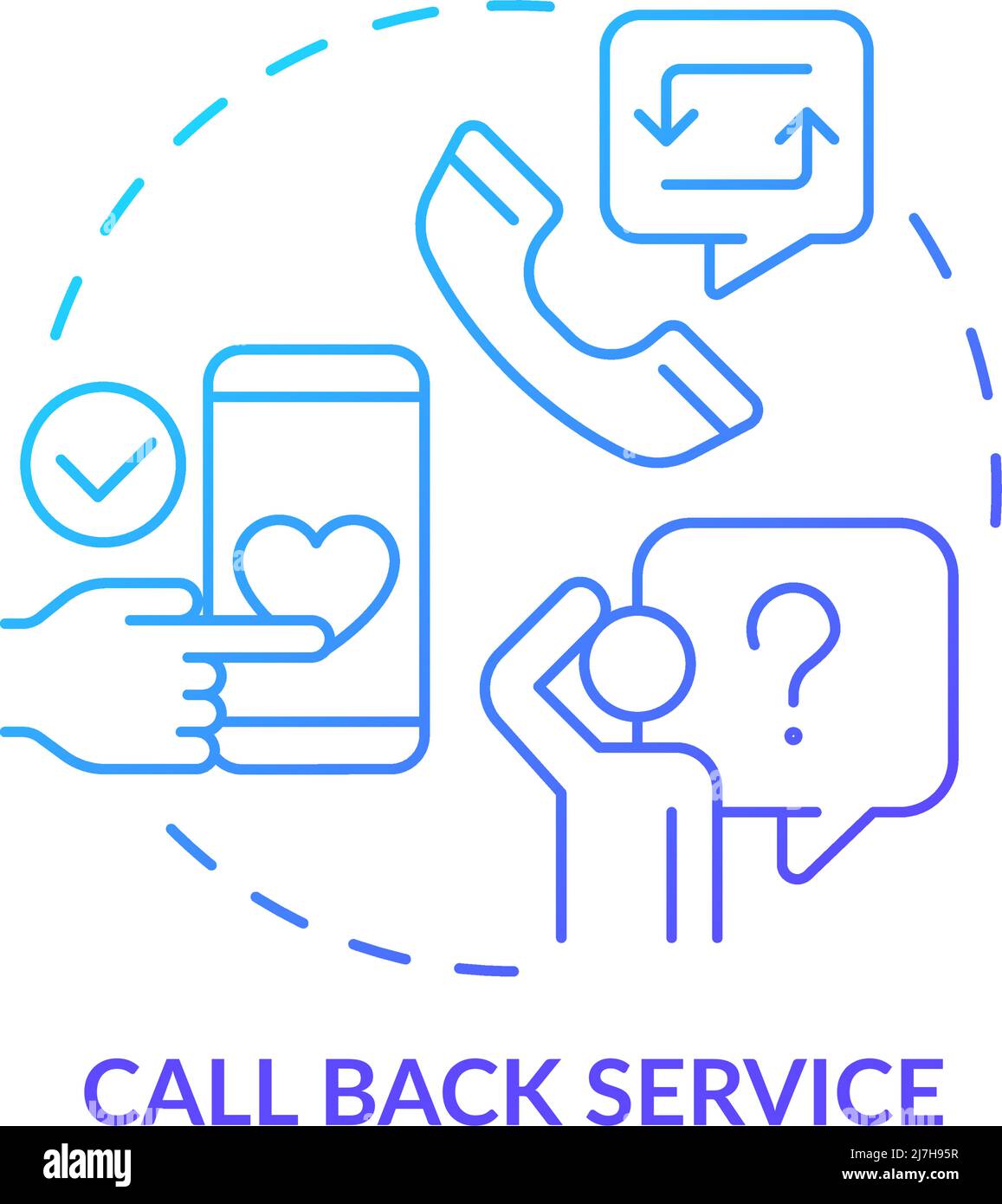 Call back service blue gradient concept icon Stock Vector Image & Art ...