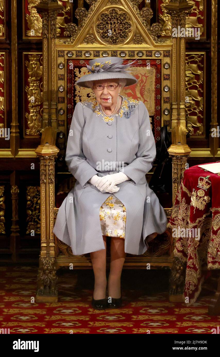 File photo dated 11/05/21 of Queen Elizabeth II before she delivers a ...