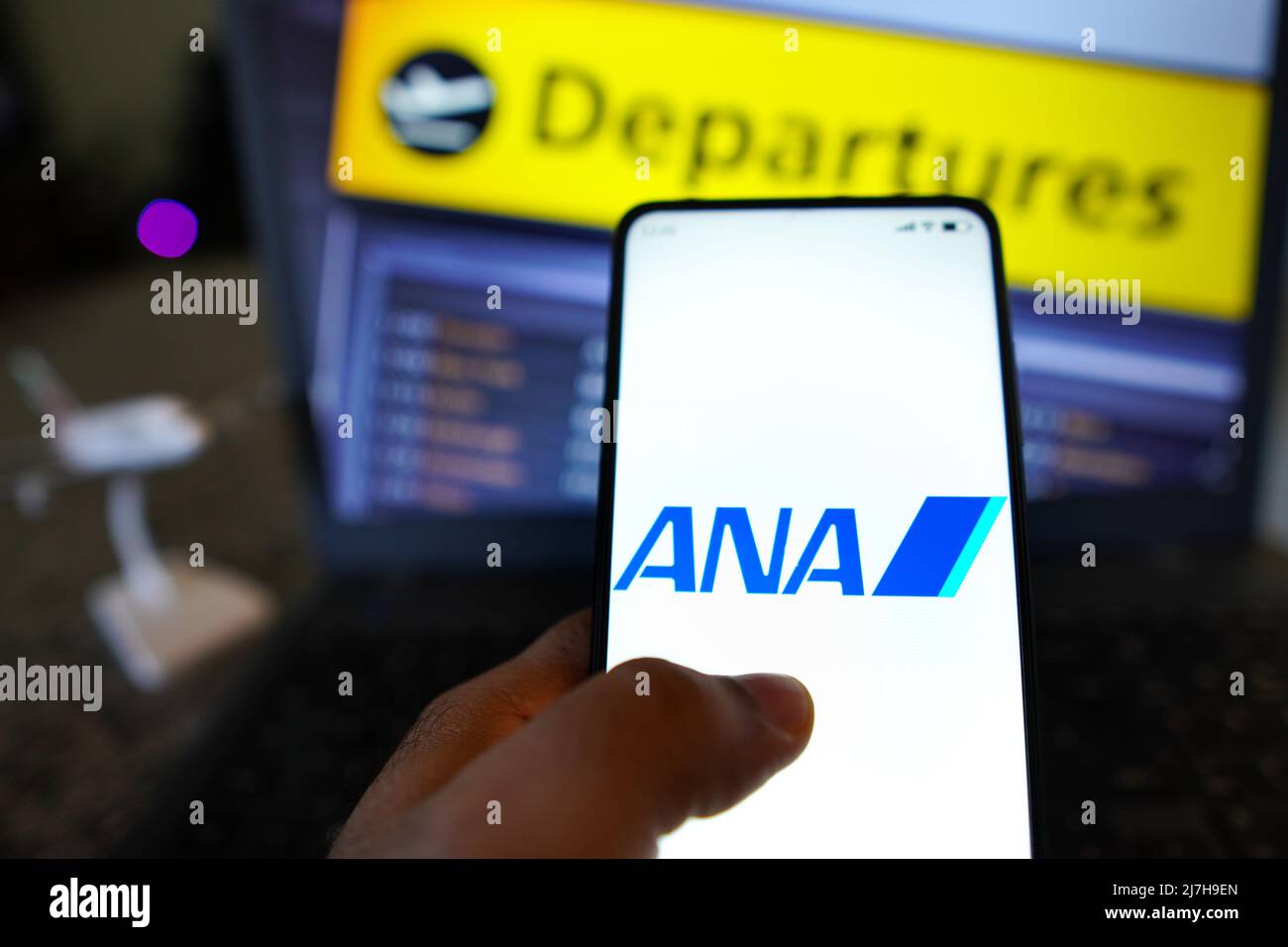 In this photo illustration, the All Nippon Airways (ANA) logo seen ...