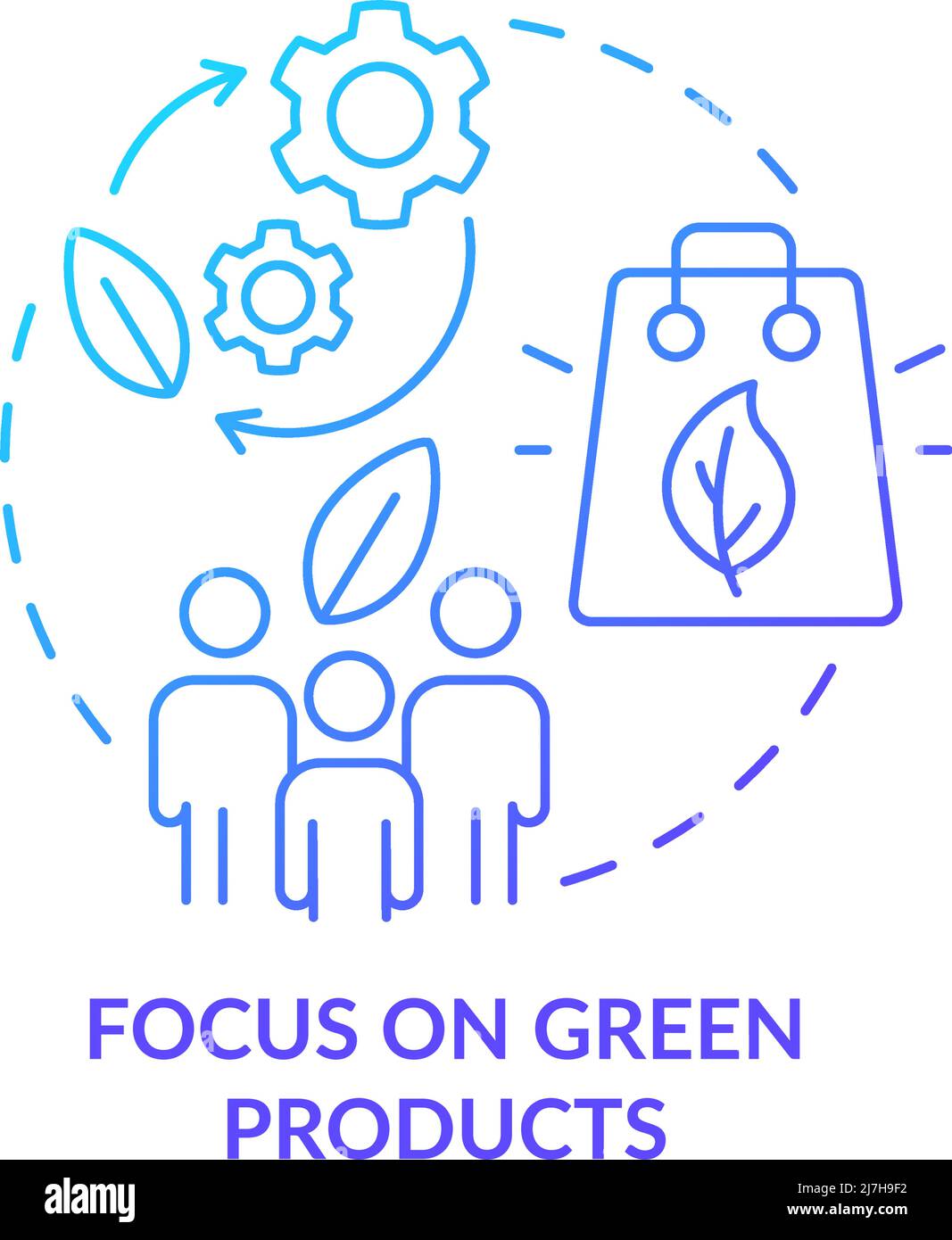 Focus on green products blue gradient concept icon Stock Vector Image ...